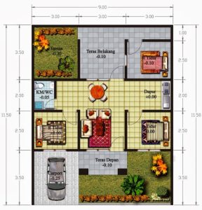 Denah Rumah Type 80 Minimalis Terbaik - Jasa Arsitek Rumah